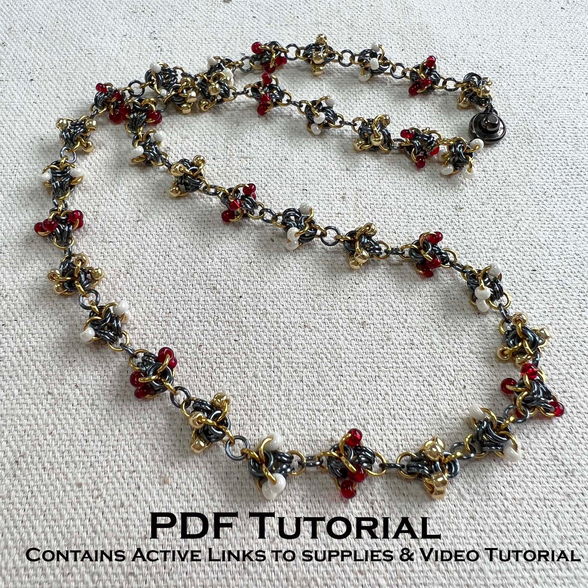 Polyhedron Bead Chain Necklace PDF Tutorial contains active links NO P ...